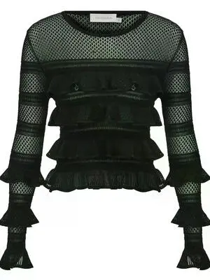 Zimmermann Valiant Ruffled Lace Top