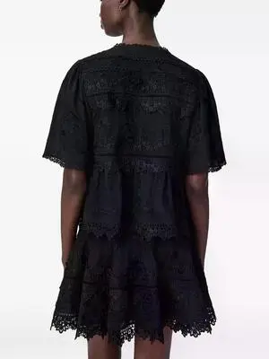 ALLSAINTS Lillith Embroidered Short Sleeve Blouse