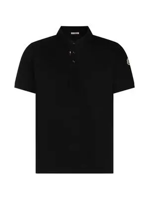 Moncler Logo-patch Polo Shirt - Black