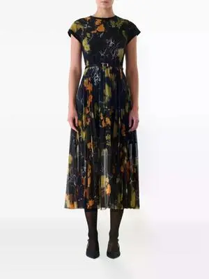 JASON WU Floral Print Belted Midi Dress