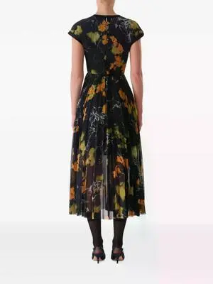 JASON WU Floral Print Belted Midi Dress