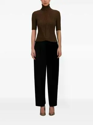 Herno Ribbed-knit Short-sleeved Turtleneck Sweater - Green