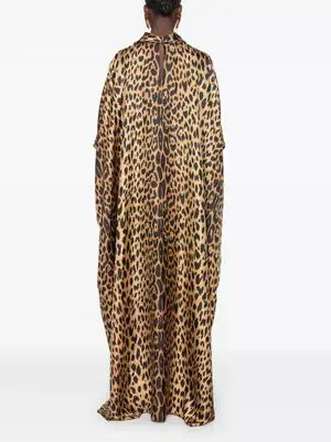 Gucci Leopard Print Silk Maxi Dress