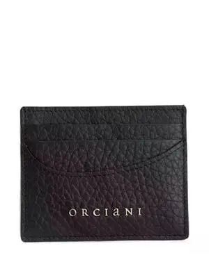 Orciani Logo-plaque Pebbled-leather Cardholder - Black