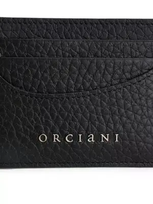 Orciani Logo-plaque Pebbled-leather Cardholder