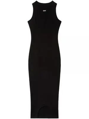 Off-White Ribbed Sleeveless Dress