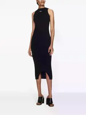 Off-White Ribbed Sleeveless Dress