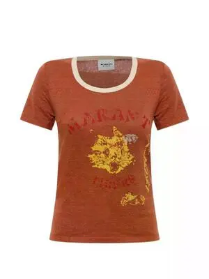 MARANT ETOILE Kiliann Graphic Print T-shirt - Brown