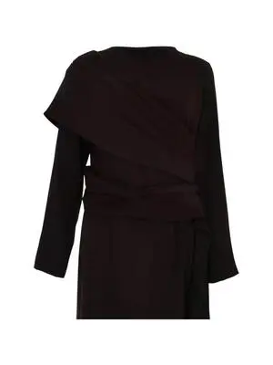 LOODYANA Pleated Wrap-around Maxi Dress