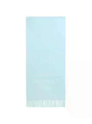 Acne Studios Logo-intarsia Fringed Scarf - Blue