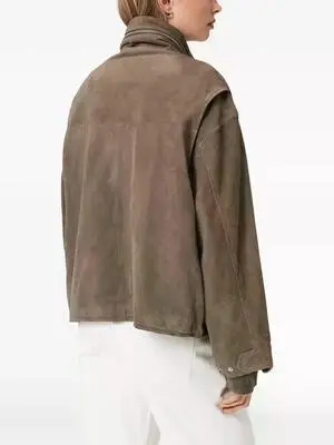 ALLSAINTS Clay Suede Funnel-neck Jacket
