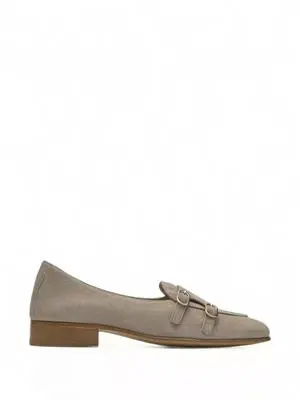LOTTUSSE Soller Suede Buckle Detail Loafers - Grey