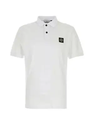 Stone Island Logo-patch Short-sleeve Polo Shirt - Neutrals