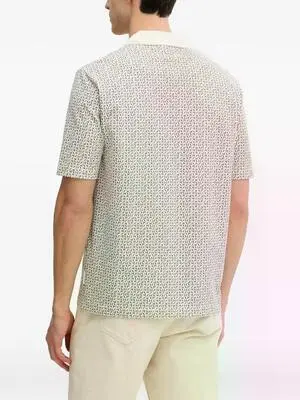 Armani Exchange Monogram-print Short-sleeve Polo Shirt