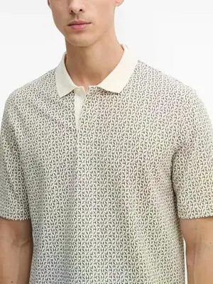 Armani Exchange Monogram-print Short-sleeve Polo Shirt