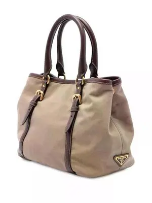 Prada Canvas Logo Bow Satchel