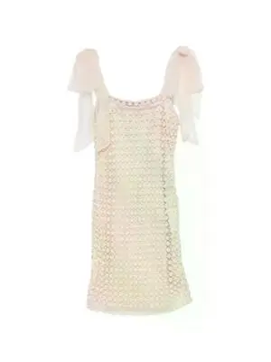 DUNESI Sofia Hand-beaded Midi Dress With Floral Motif