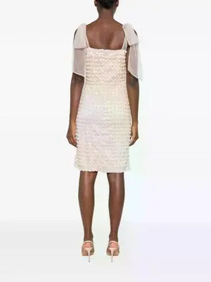 DUNESI Sofia Hand-beaded Midi Dress With Floral Motif