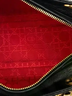 Dior 1997 Medium Lambskin Cannage Lady Satchel