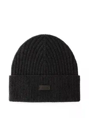 Herno Ribbed-knit Wool Beanie Hat - Blue