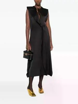 LITKOVSKA Sleeveless Midi Dress With Draped Detail - Black
