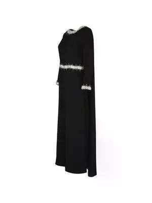 LOODYANA Hand-embroidered Cape-detail Jumpsuit