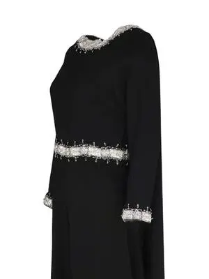 LOODYANA Hand-embroidered Cape-detail Jumpsuit