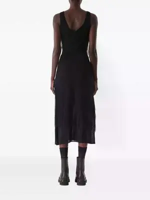 JASON WU V-neck Sleeveless Midi Dress With Fringe Detail