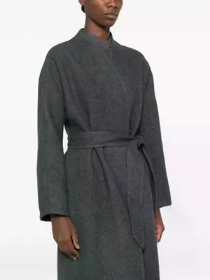 CORTANA Noon Belted Shawl-collar Oversized Coat