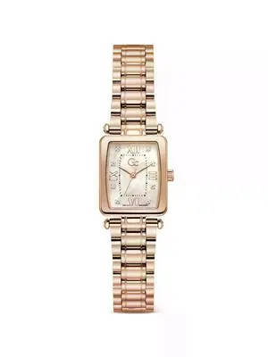 Guess Gc Rectangular Case 21mm Rose Gold-tone Watch
