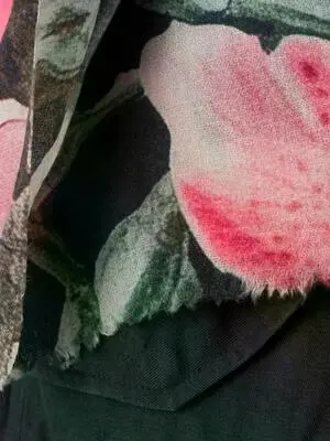 MAHARISHI Floral-print Fringed Scarf