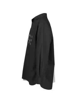 MAISON MARGIELA Two-tone Cotton Poplin Shirt - Black