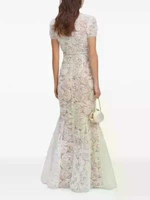 SELF-PORTRAIT Floral-lace Mermaid-hem Maxi Dress