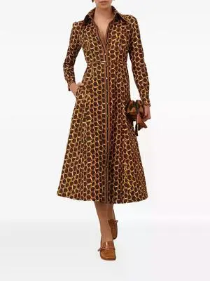 Zimmermann Chain Print Belted Midi Dress