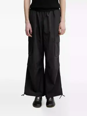 PUMA Logo-embroidered Wide-leg Cargo Pants - Black
