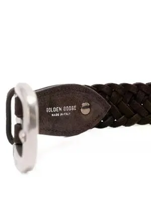 GOLDEN GOOSE Houston Woven Suede Belt