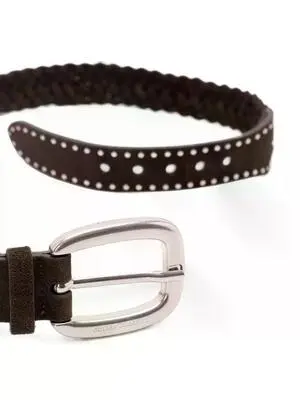 GOLDEN GOOSE Houston Woven Suede Belt