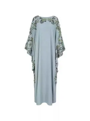 LOODYANA Embroidered Long-sleeve Maxi Kaftan Dress