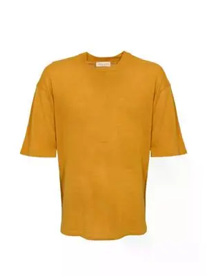 ROBERTO COLLINA Linen T-shirt - Orange