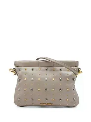 Miu Miu Studded Nappa Leather Frame Clutch Bag