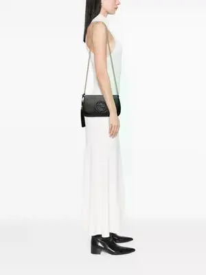 Gucci 2000-2015 Medium Calfskin Soho Chain Flap Crossbody Bag - Black