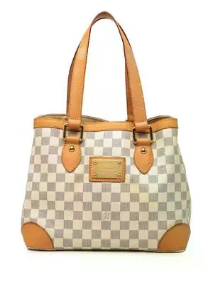 LOUIS VUITTON Damier Azur Hampstead Pm Tote Bag - White