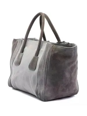 Prada Suede And Canvas Double Handle Satchel