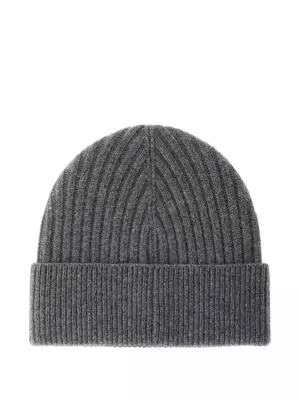 Herno Ribbed Wool Beanie Hat - Grey
