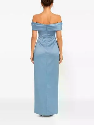 LOODYANA Hyacinth Bead-embellished Off-shoulder Maxi Dress