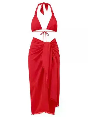 Seafolly Textured Fringed-trim Beach Wrap