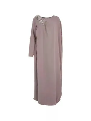 LOODYANA Floral Embellished Cape Overlay Maxi Dress