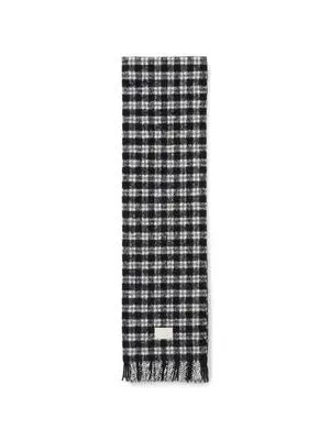 Acne Studios Checked Logo Scarf - White