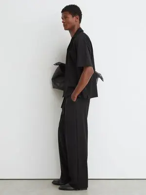 REISS Belted Relaxed-fit Pleated Trousers - Black