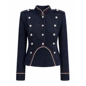 JULIA ALLERT Double-breasted Military-inspired Jacket – Navy - Blue